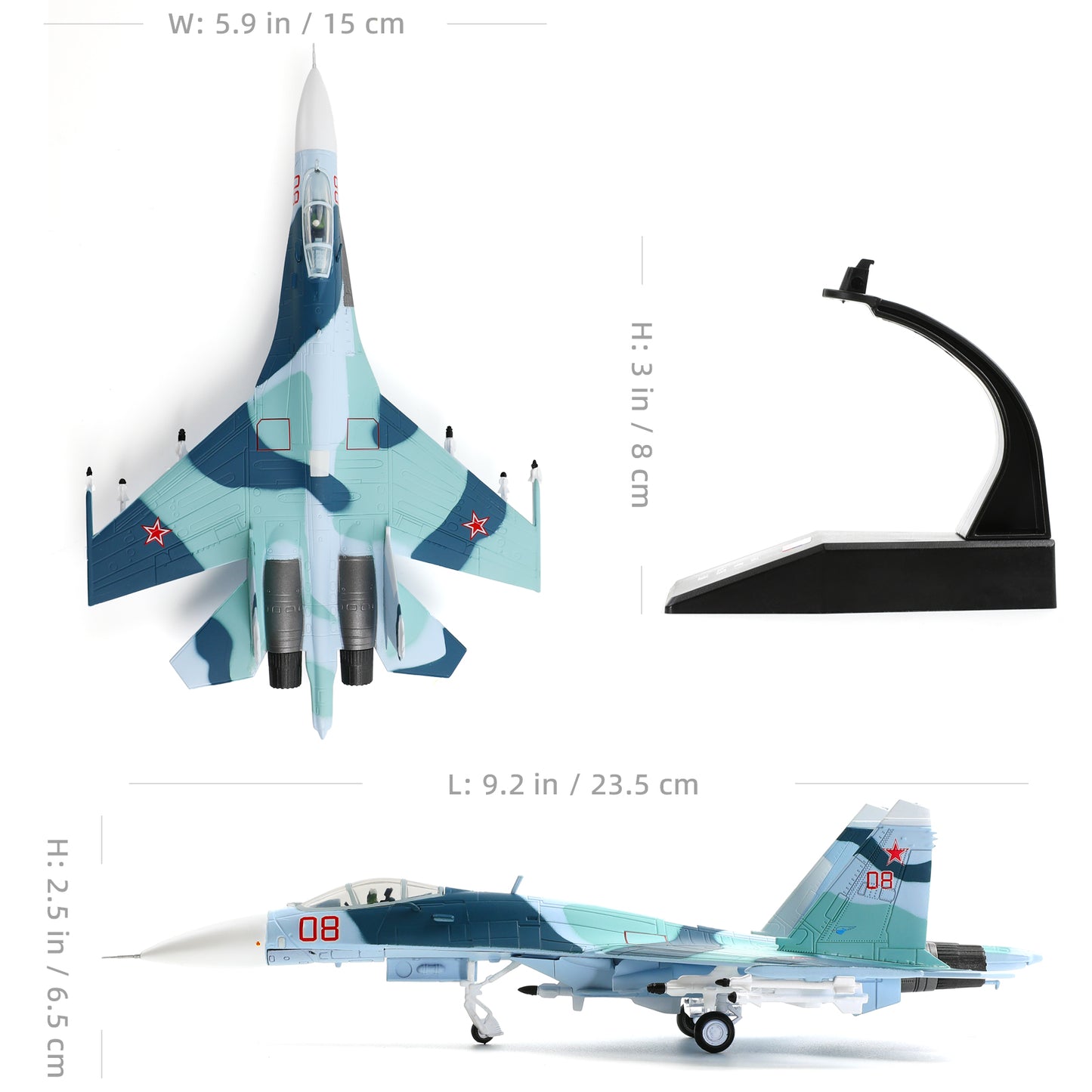 NUOTIE Sukhoi su-27 Flanker 1/100 Diecast Metal Aircraft Model Kit Sov ...