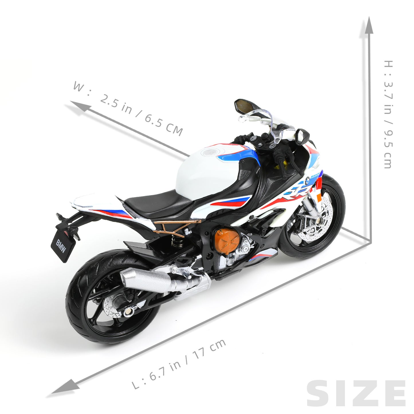 DieCast Motorcycle Model for BMW S1000RR, Realistic Motorcycle Metal M ...
