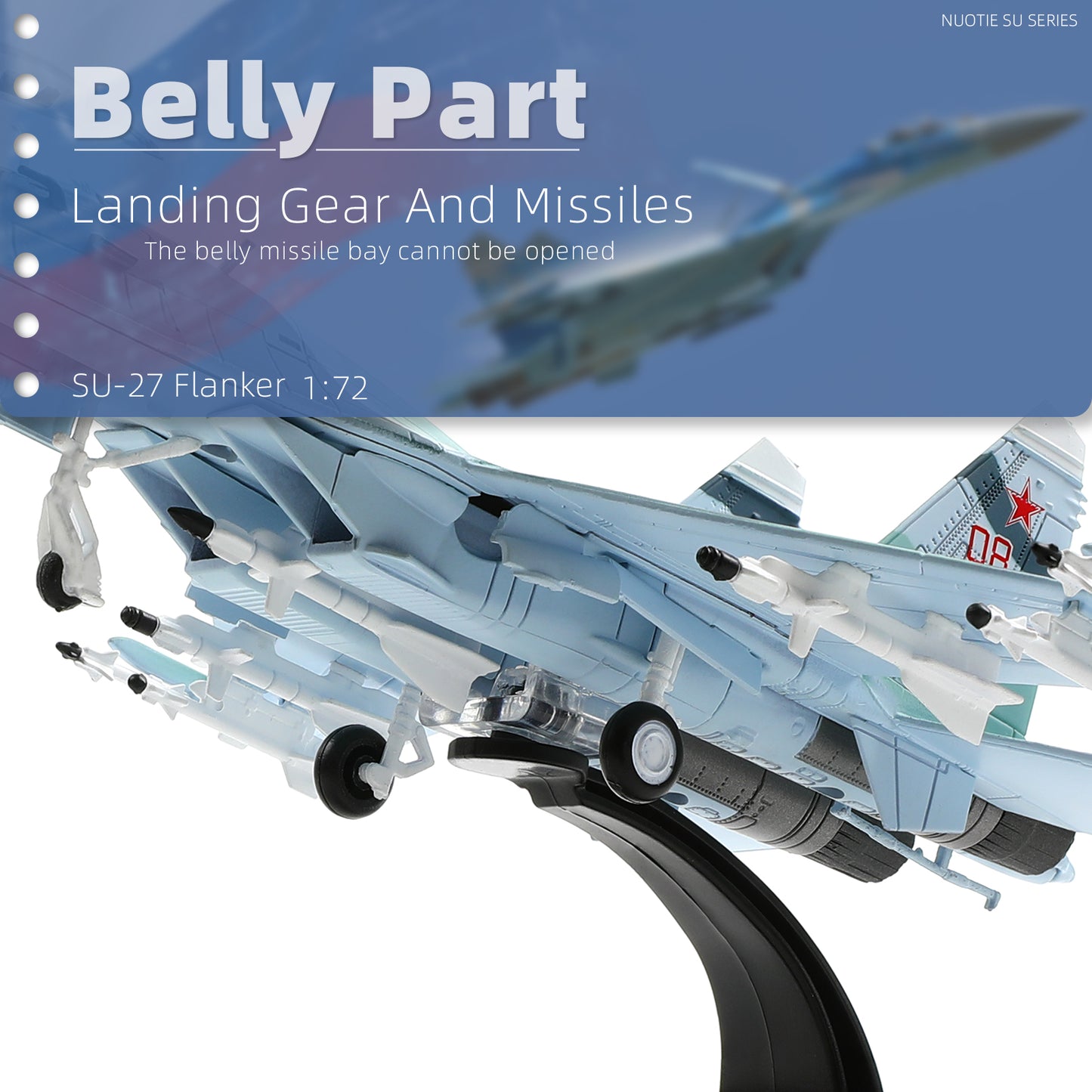 NUOTIE Sukhoi su-27 Flanker 1/100 Diecast Metal Aircraft Model Kit Sov ...