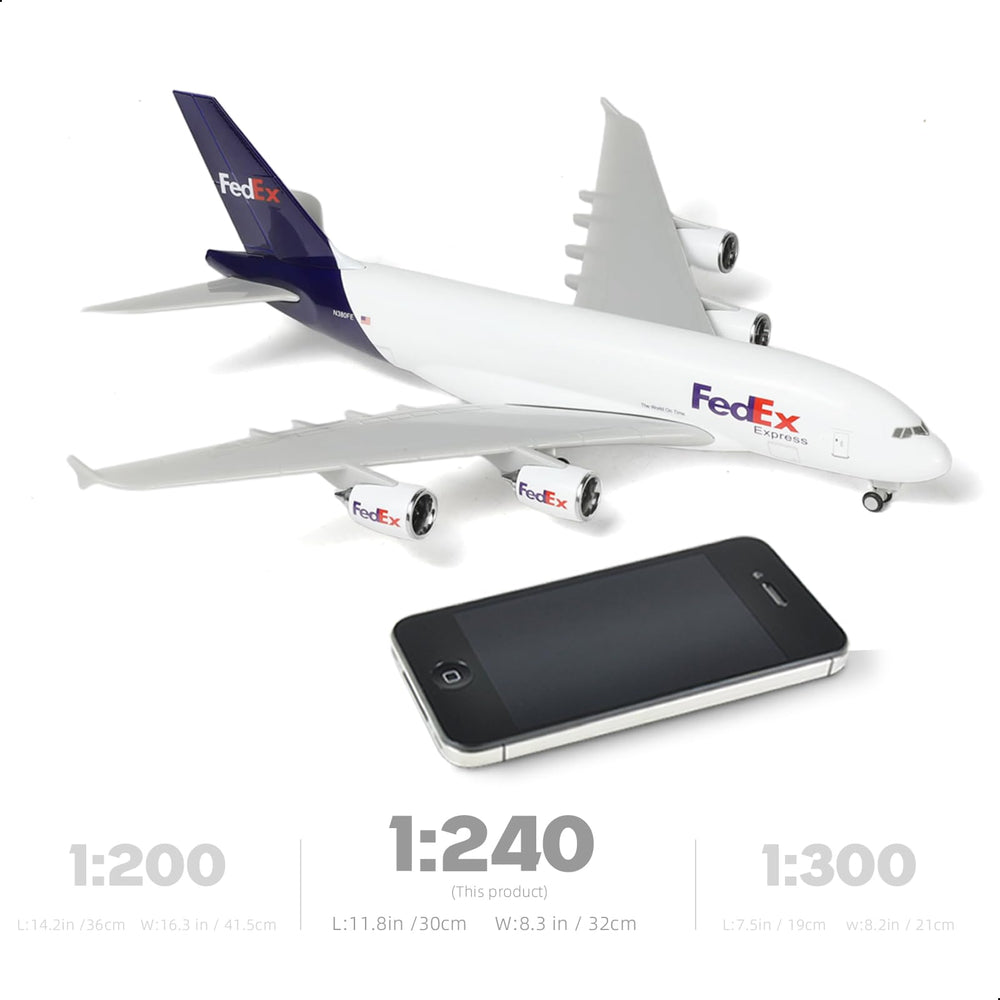 1/240 FedEx Express Airbus A380 Resin Airplane Model, Aviation Collect ...