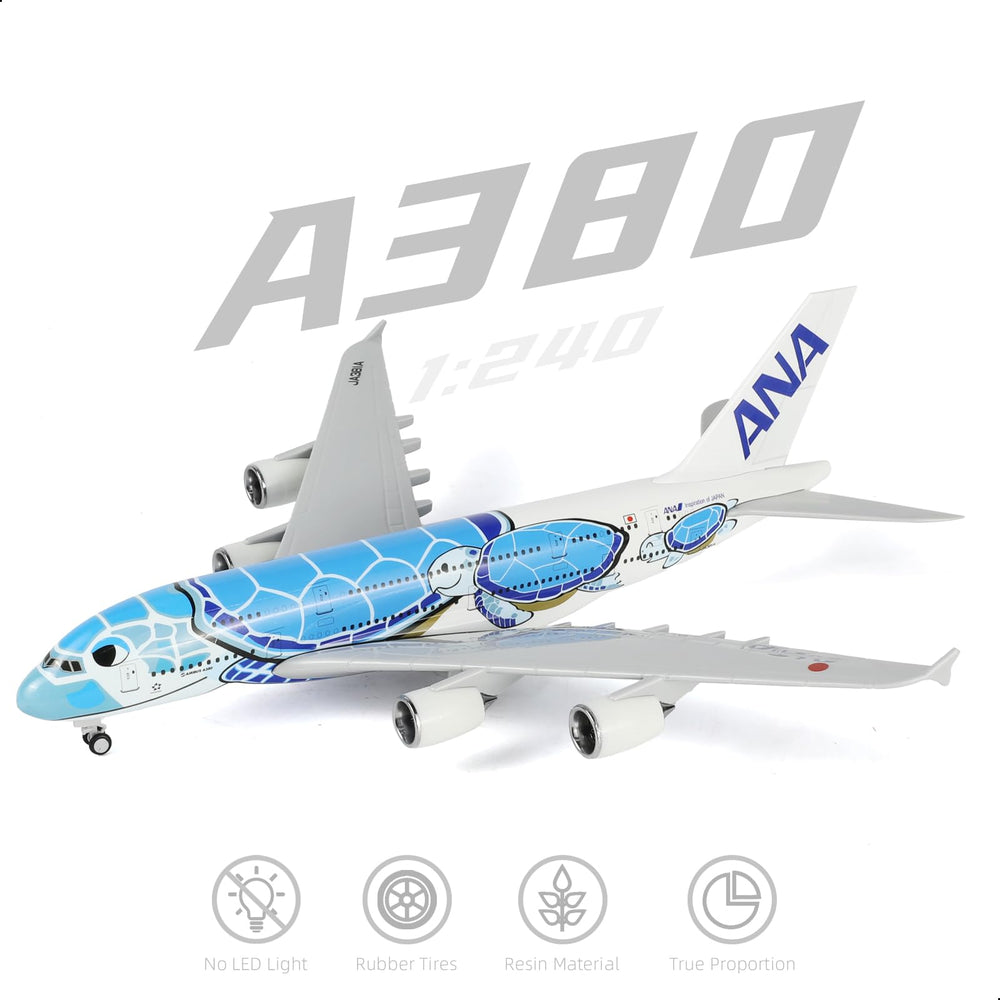 1/240 ANA "Flying Honu" Blue Turtle Airbus A380 Resin Airplane Model ...